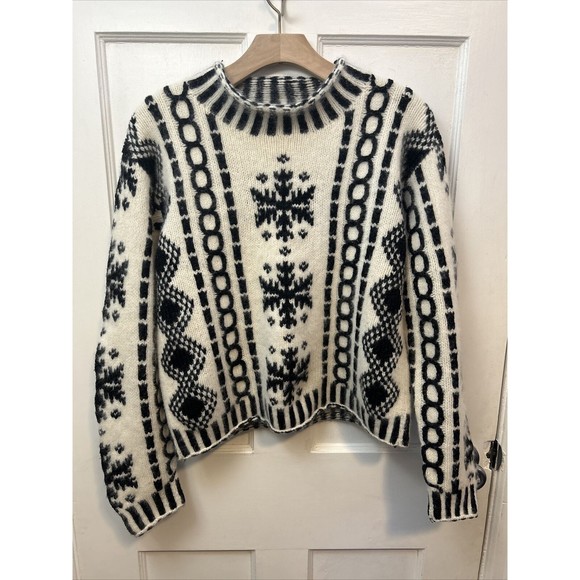 Field Manor | Sweaters | Vintage Fair Isle Knit Lambswool Rabbit Hair ...